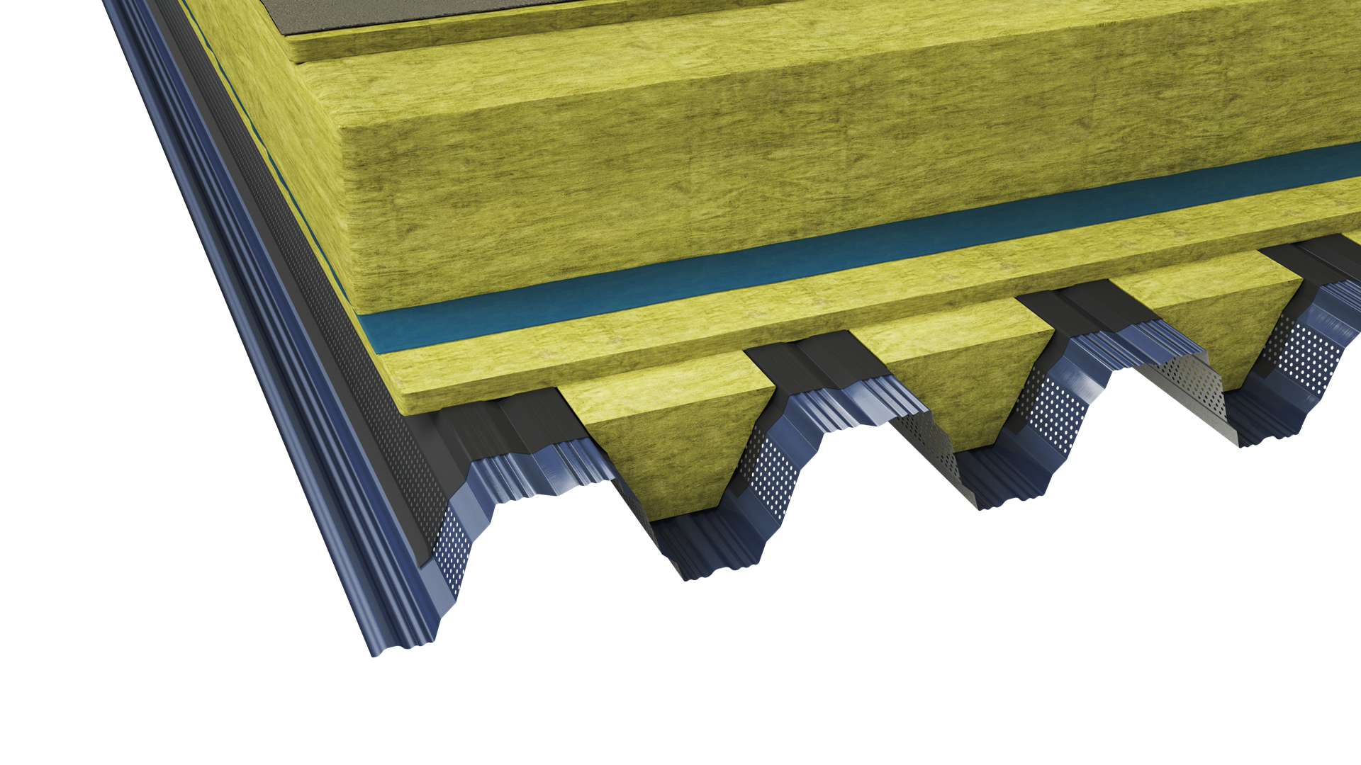 Ruukki T130M & T153 - 3/15 web perforated + infill -Mineral wool