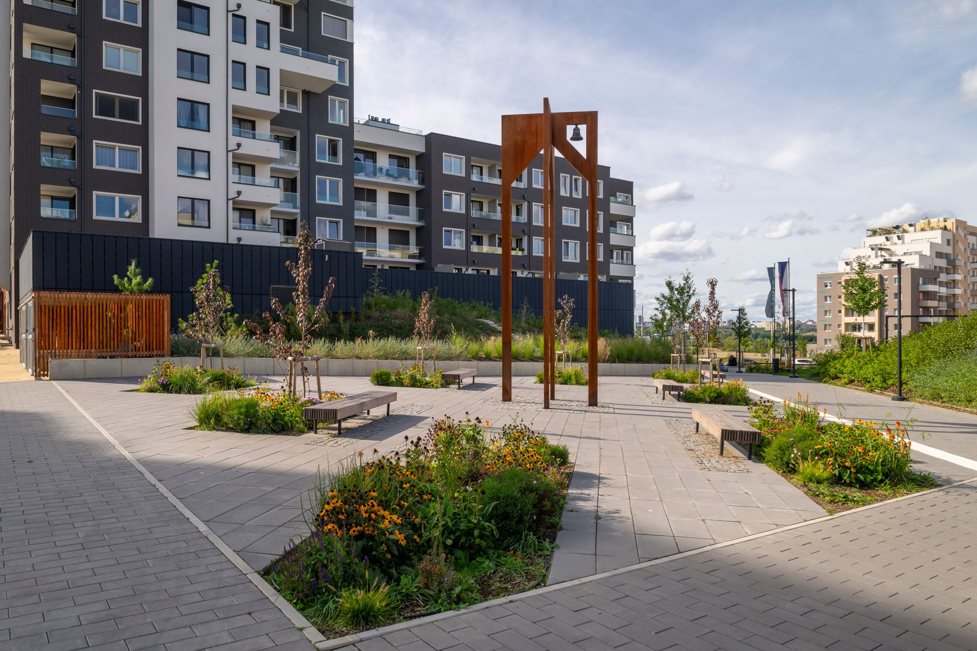 Barrandov - Olga Scheinpflugová square in Prague, Czech republic