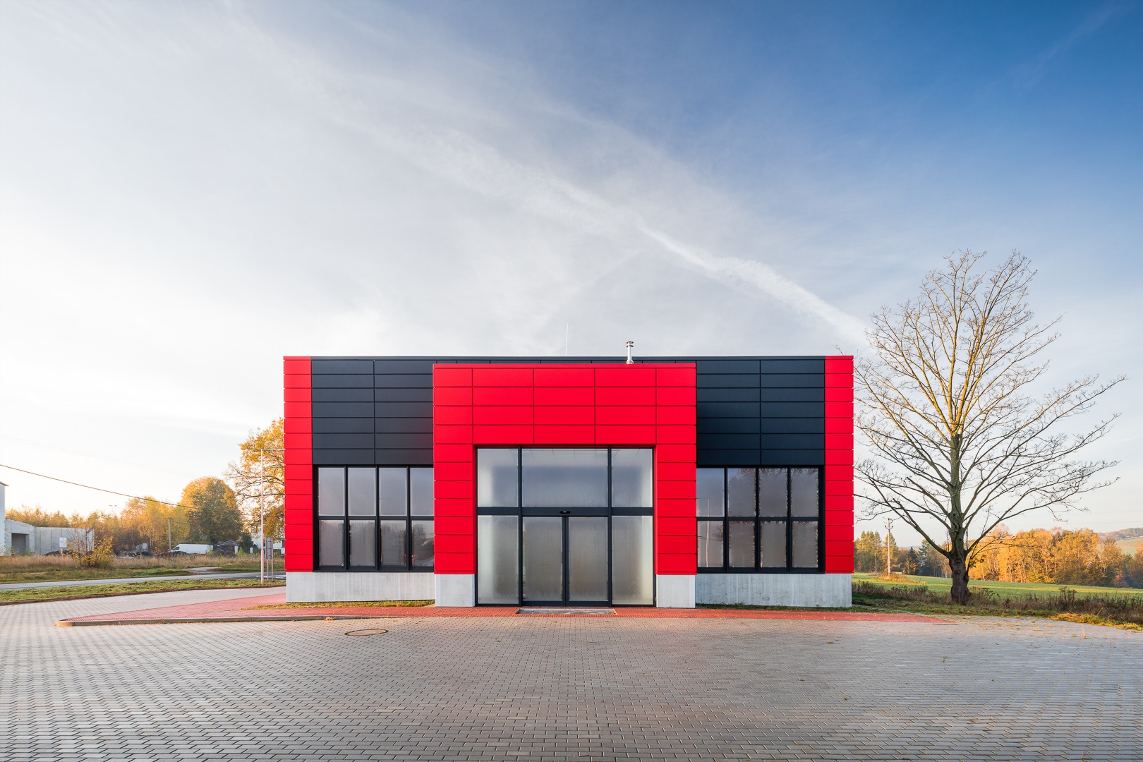 Shopping mall in Jiříkov, Czech Republic