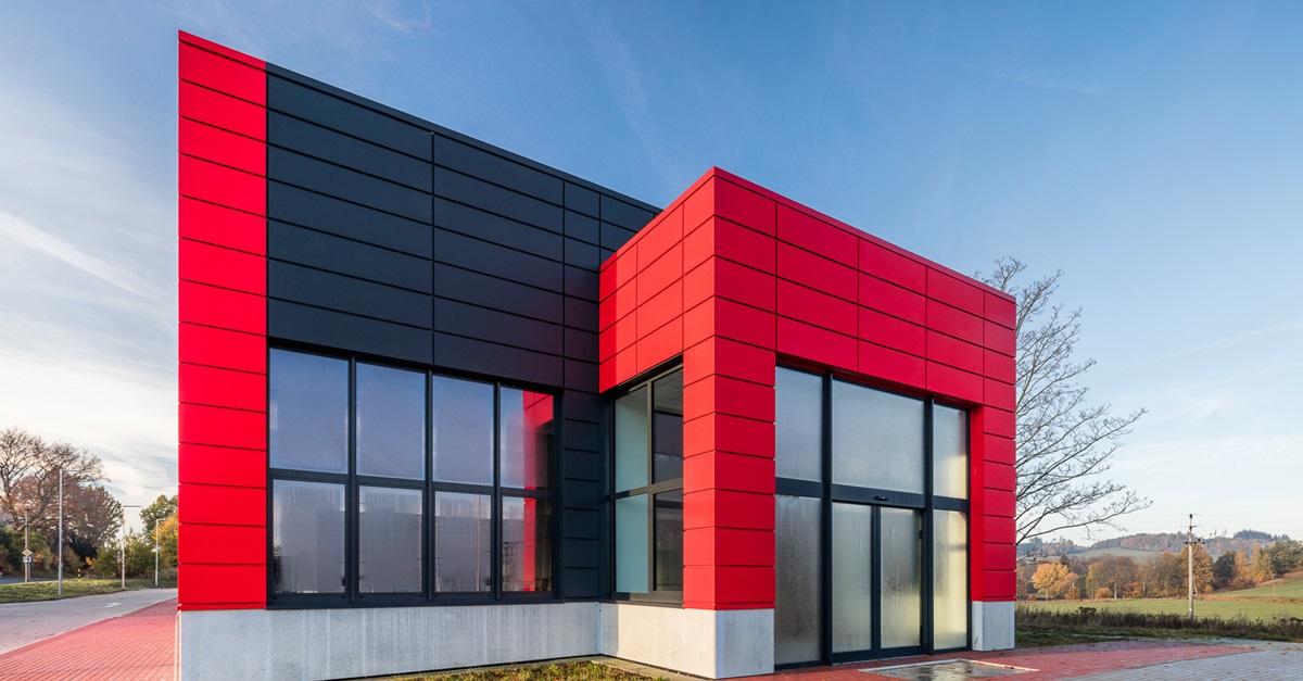 Shopping mall in Jiříkov, Czech Republic